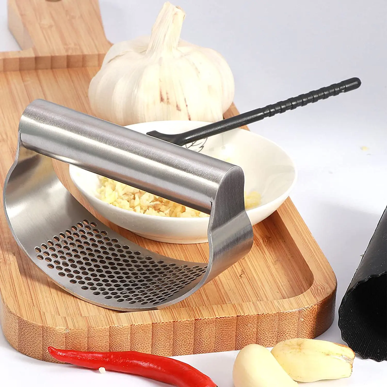 Garlic Press Rocker Stainless Steel - uuhom