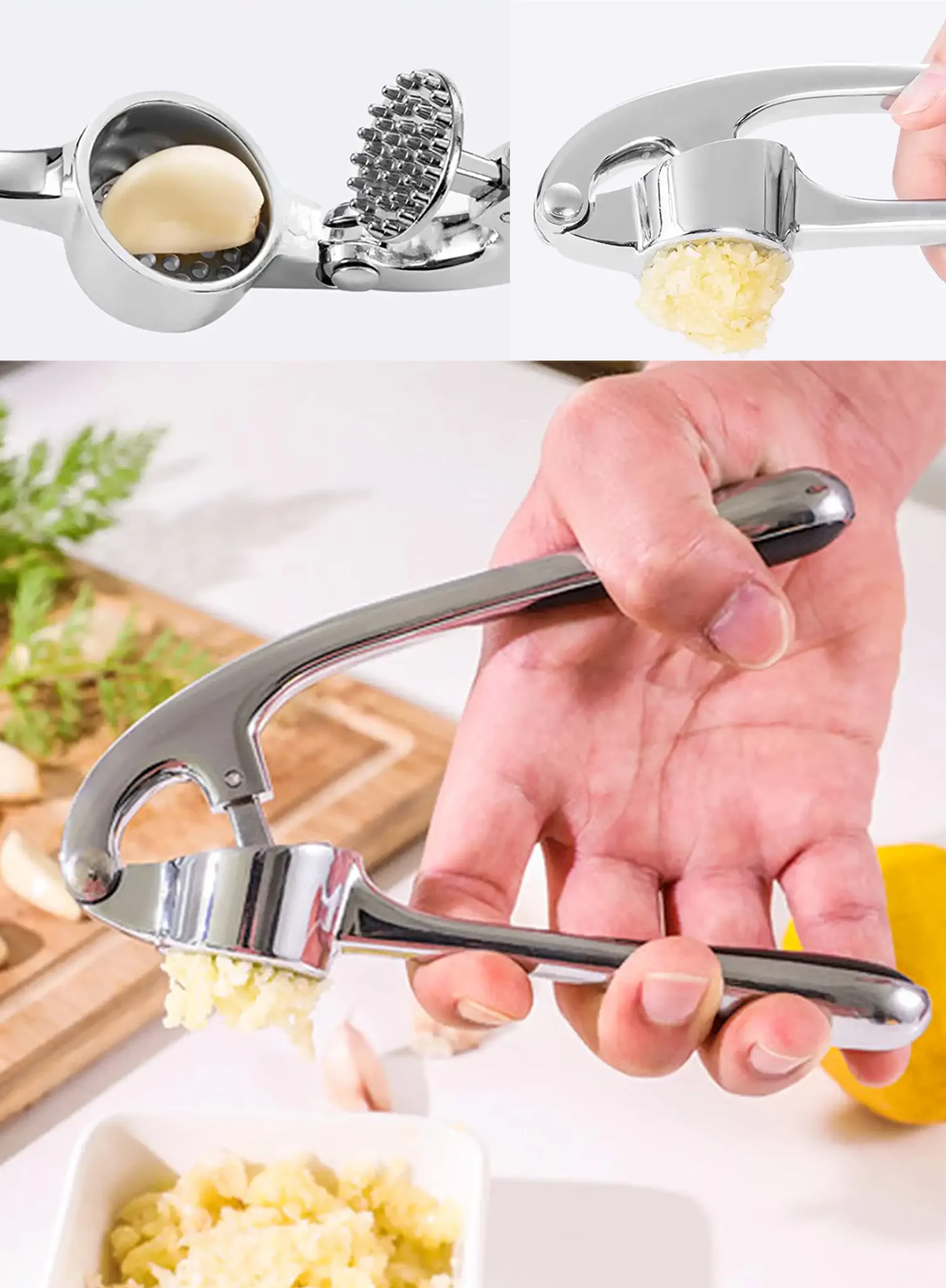 Kitchen Garlic Press with Soft Handle - uuhom